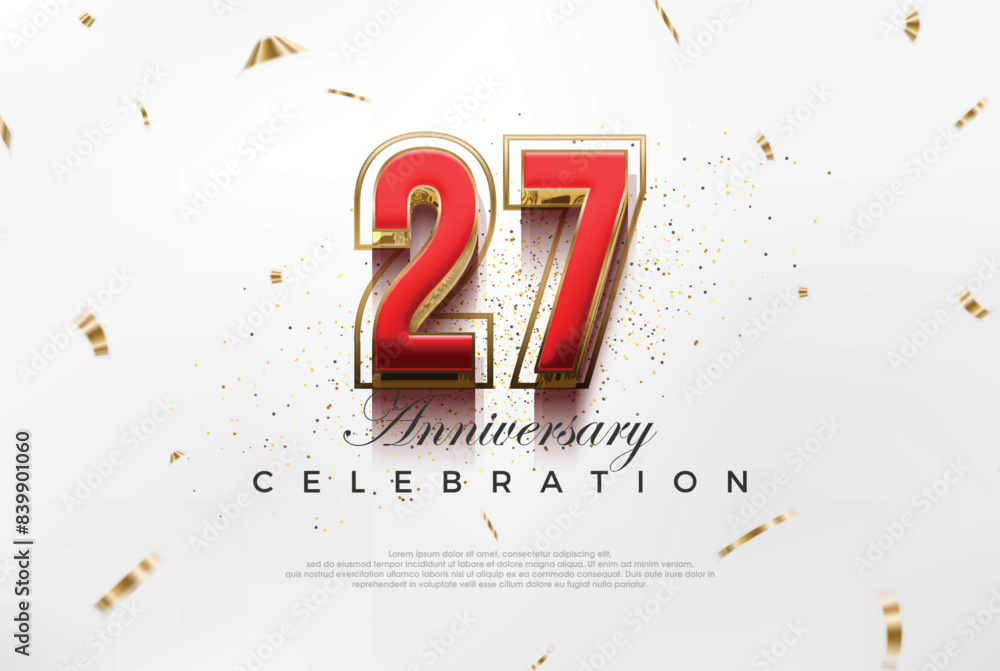 Modern vector 27th anniversary design. with modern luxury design ...