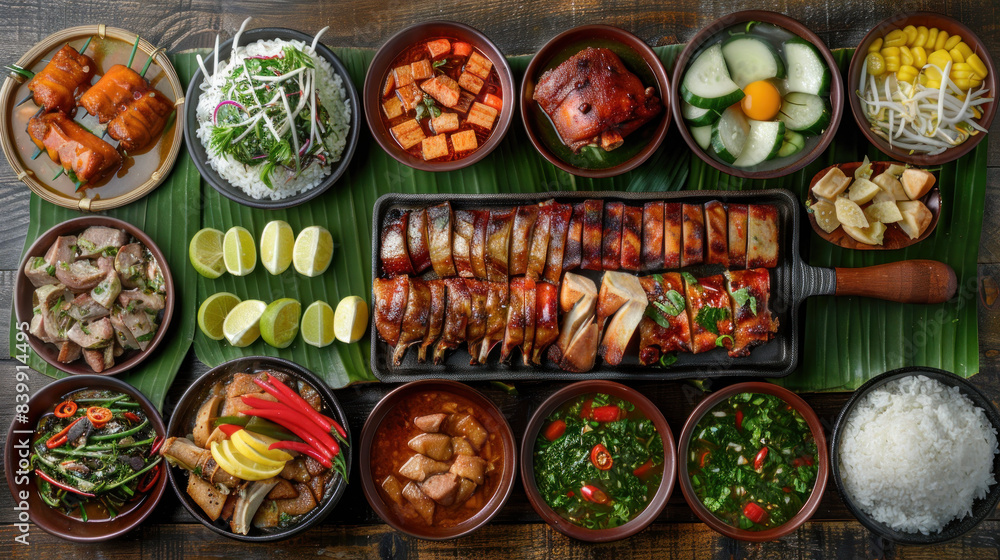 Indulge in a savory Filipino spread: Sinigang, Lechon, Adobo. Embrace ...