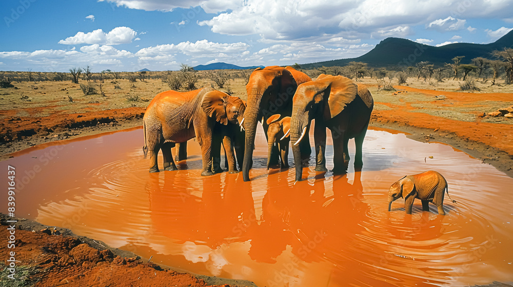 Elephant Family Facing Water Scarcity in Drying Savannah: Impacts of ...