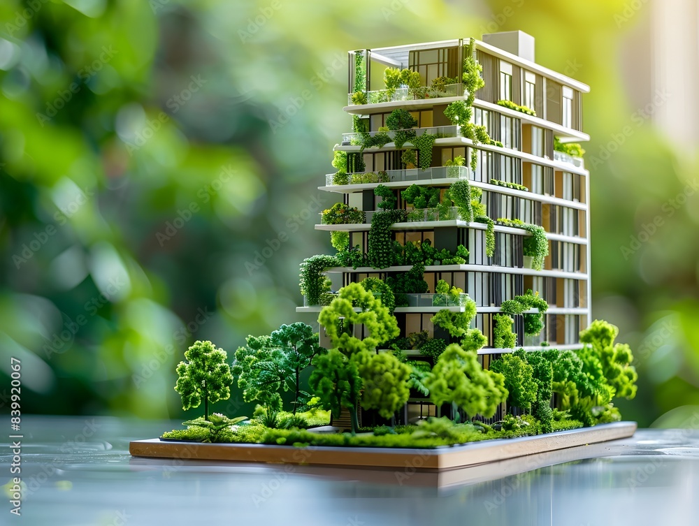 Innovative Sustainable Architecture Model Showcasing Green Building ...