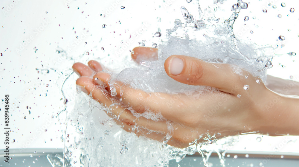 Wash hands with foam soap and clean water. Wash your hands to keep them ...