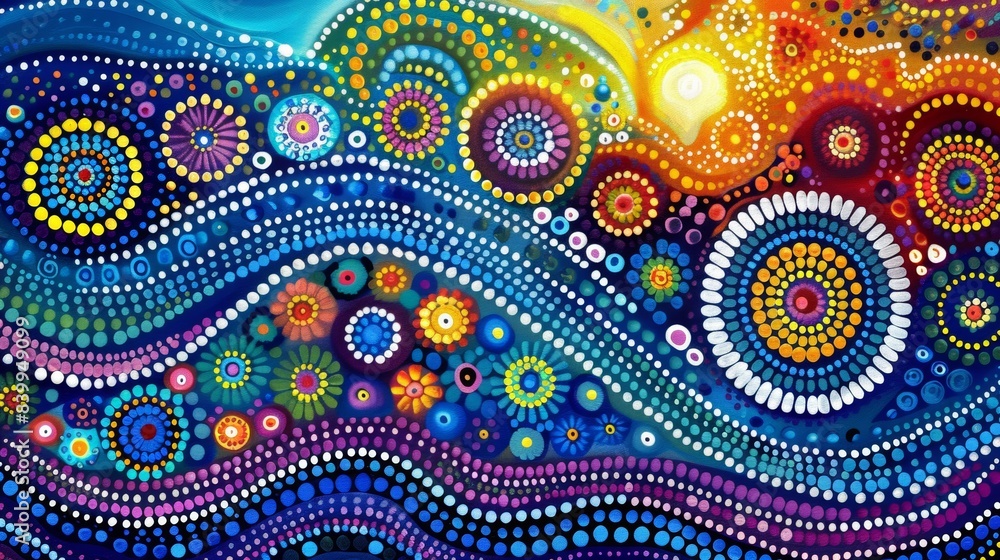 Dot paintings and patterns inspired by Australian Aboriginal art and ...