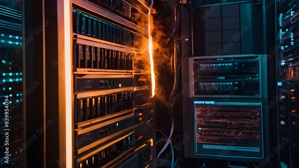 Server Rack Ablaze Amid Crypto Mining, Crypto Disaster: Burning Server ...