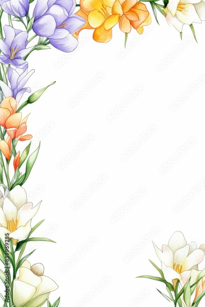 freesia themed frame or border for photos and text. iwith fragrant ...