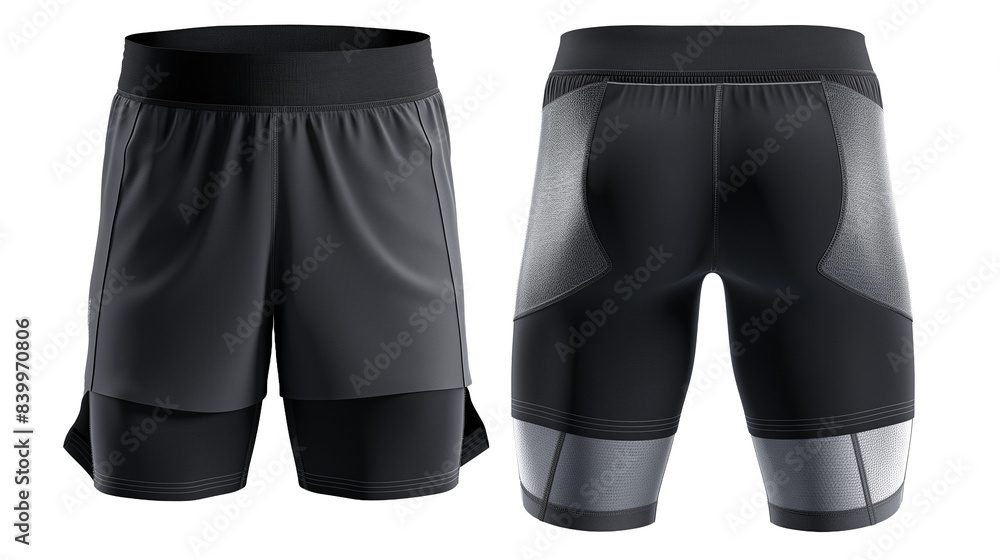 black sports pant, 2 Set of black and dark grey, unisex running shorts ...