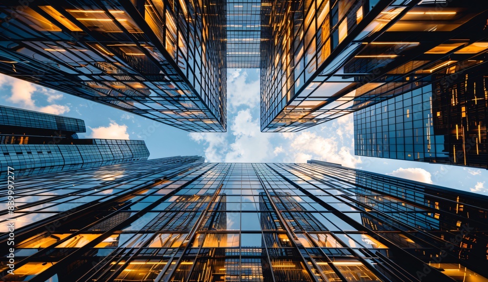 Capturing the breathtaking vertical rise of skyscrapers from a unique ...