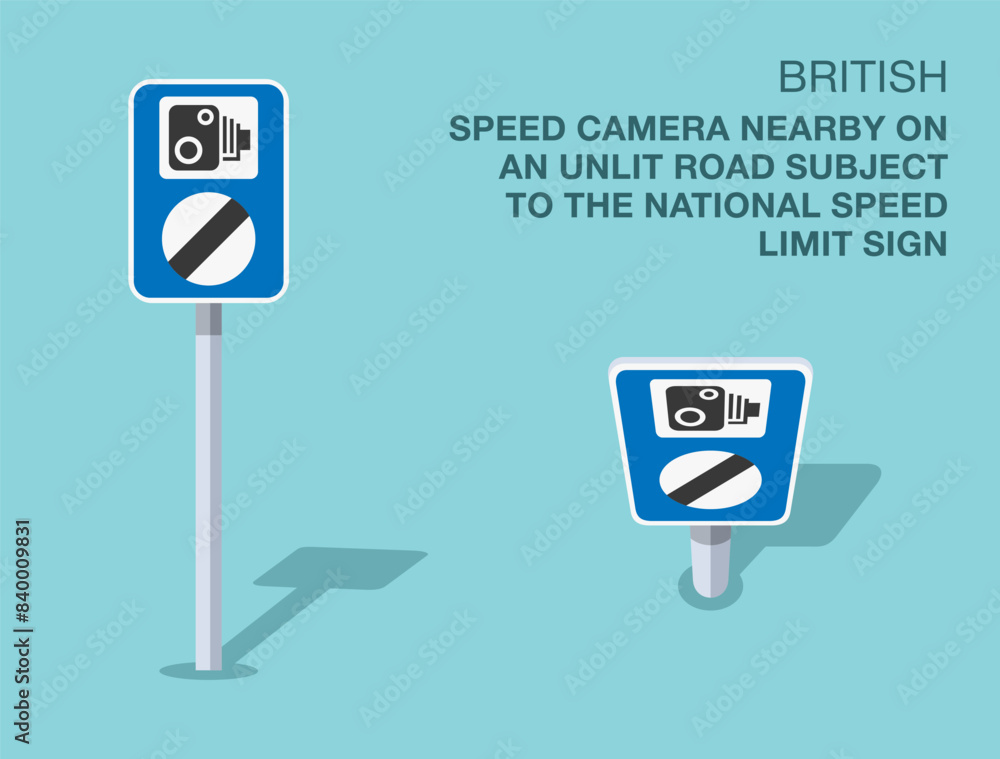 Traffic regulation rules. Isolated British "speed camera nearby on an ...