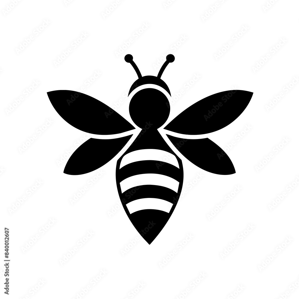 Honey bee logo design template with vector illustration. Flying honey ...