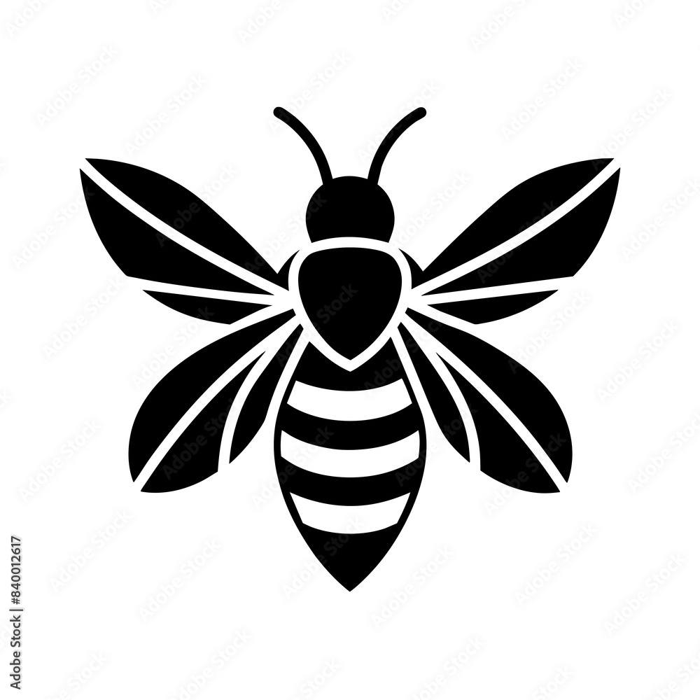 Honey bee logo design template with vector illustration. Flying honey ...