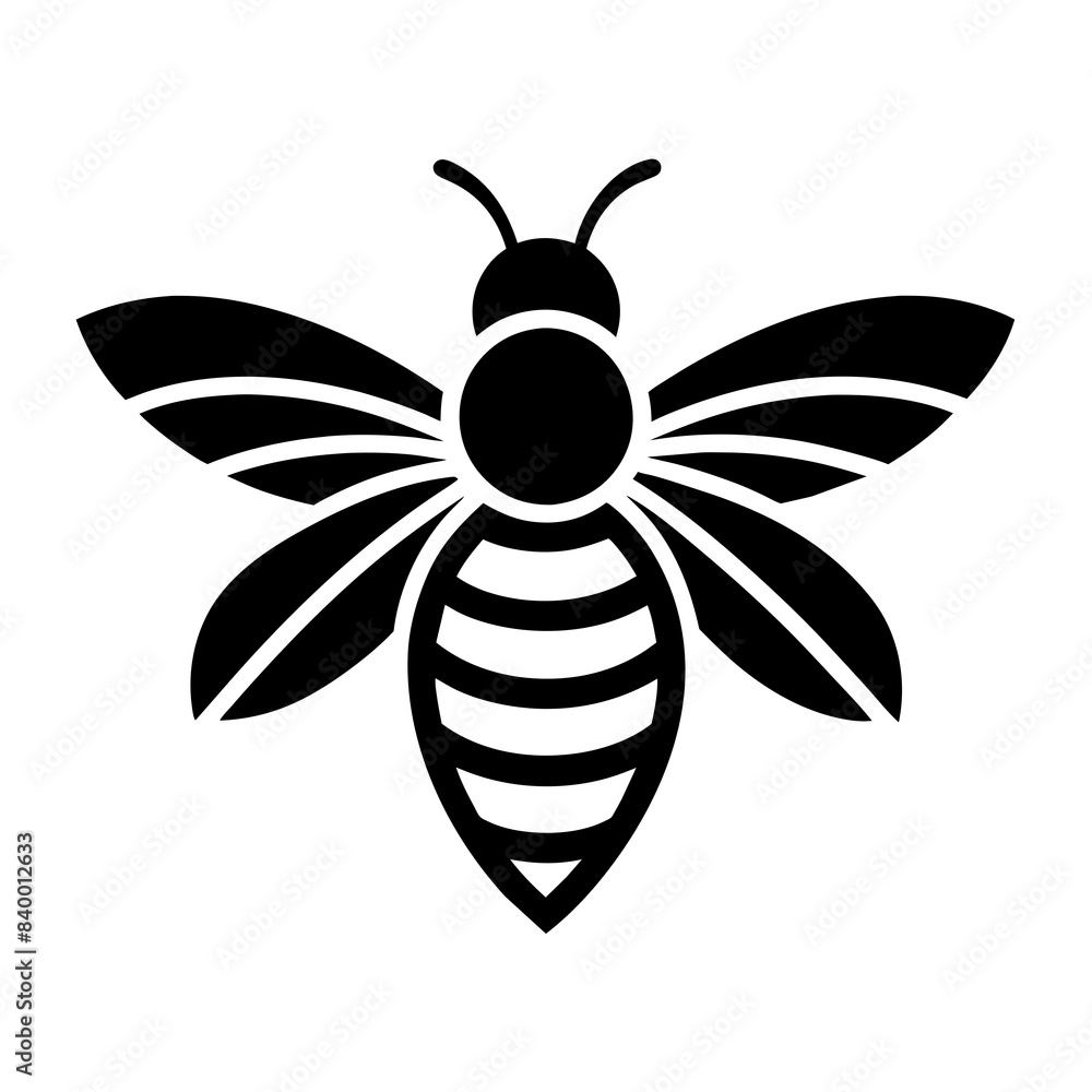 Honey bee logo design template with vector illustration. Flying honey ...