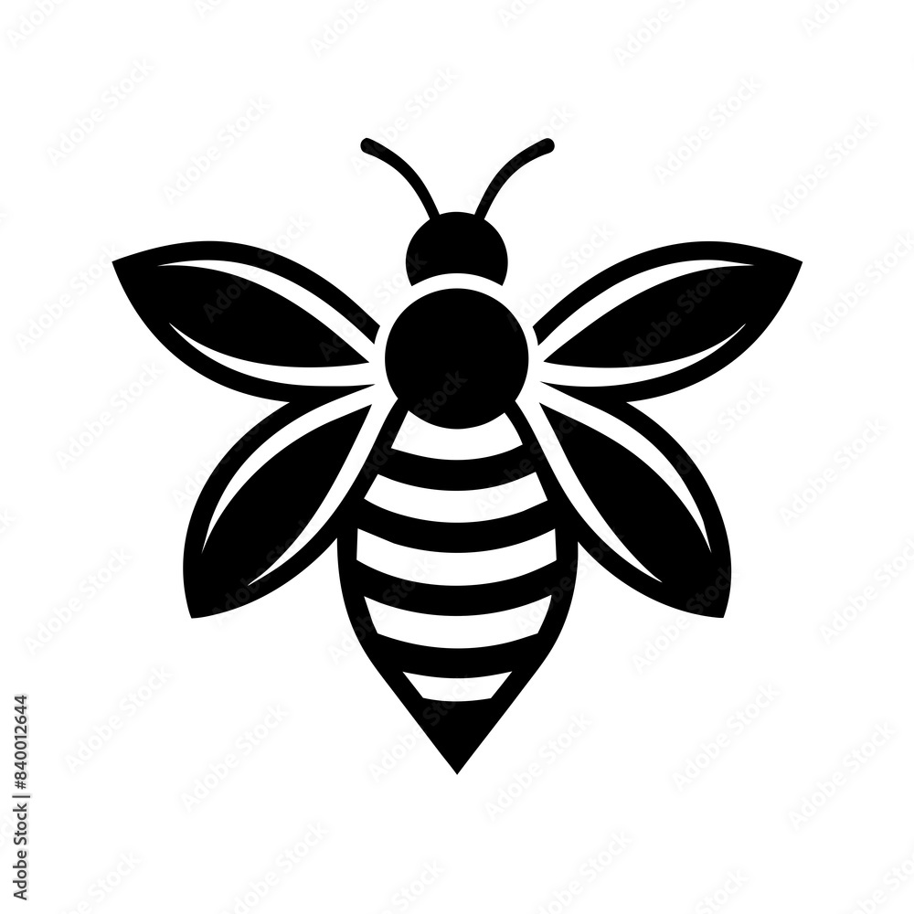Honey bee logo design template with vector illustration. Flying honey ...