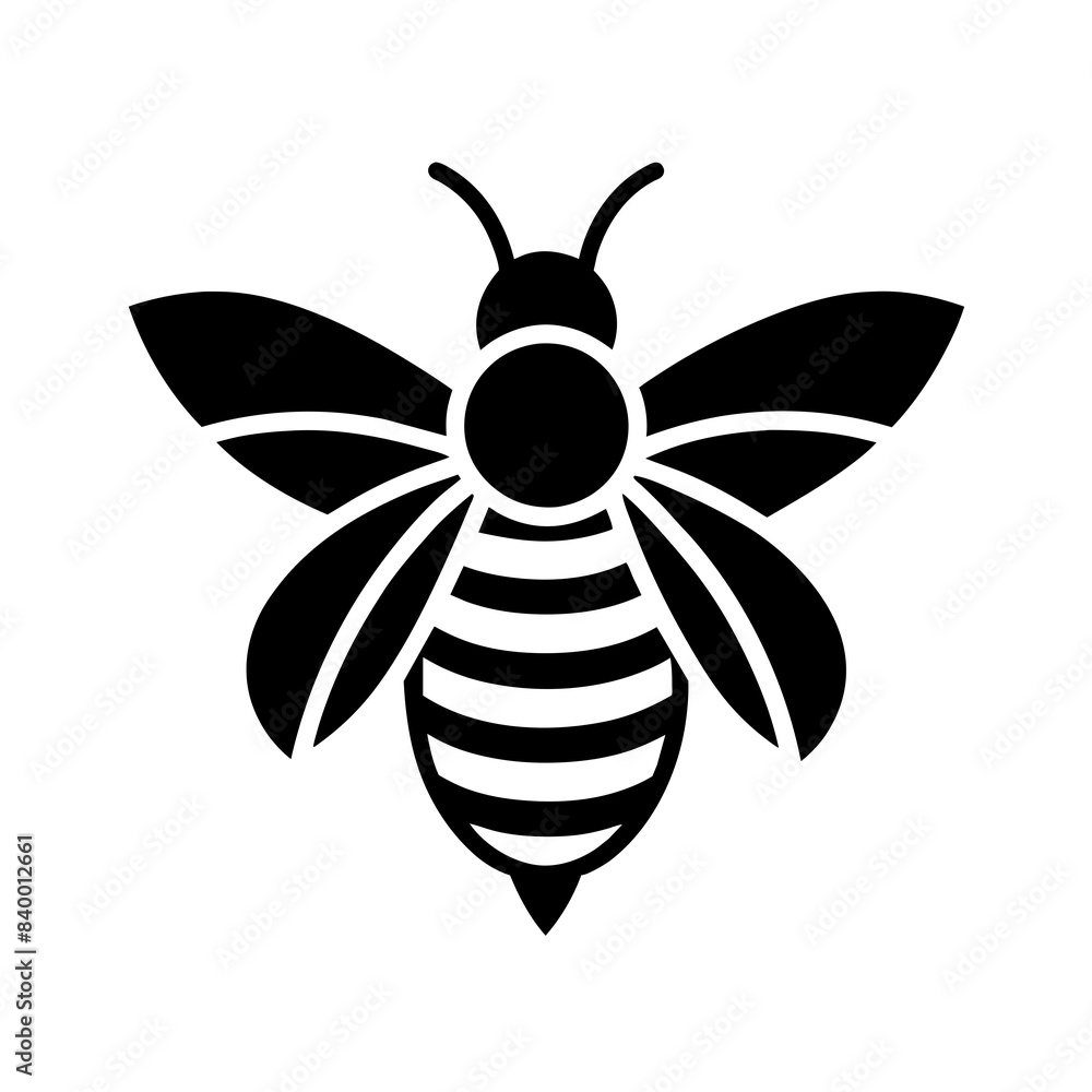 Honey bee logo design template with vector illustration. Flying honey ...