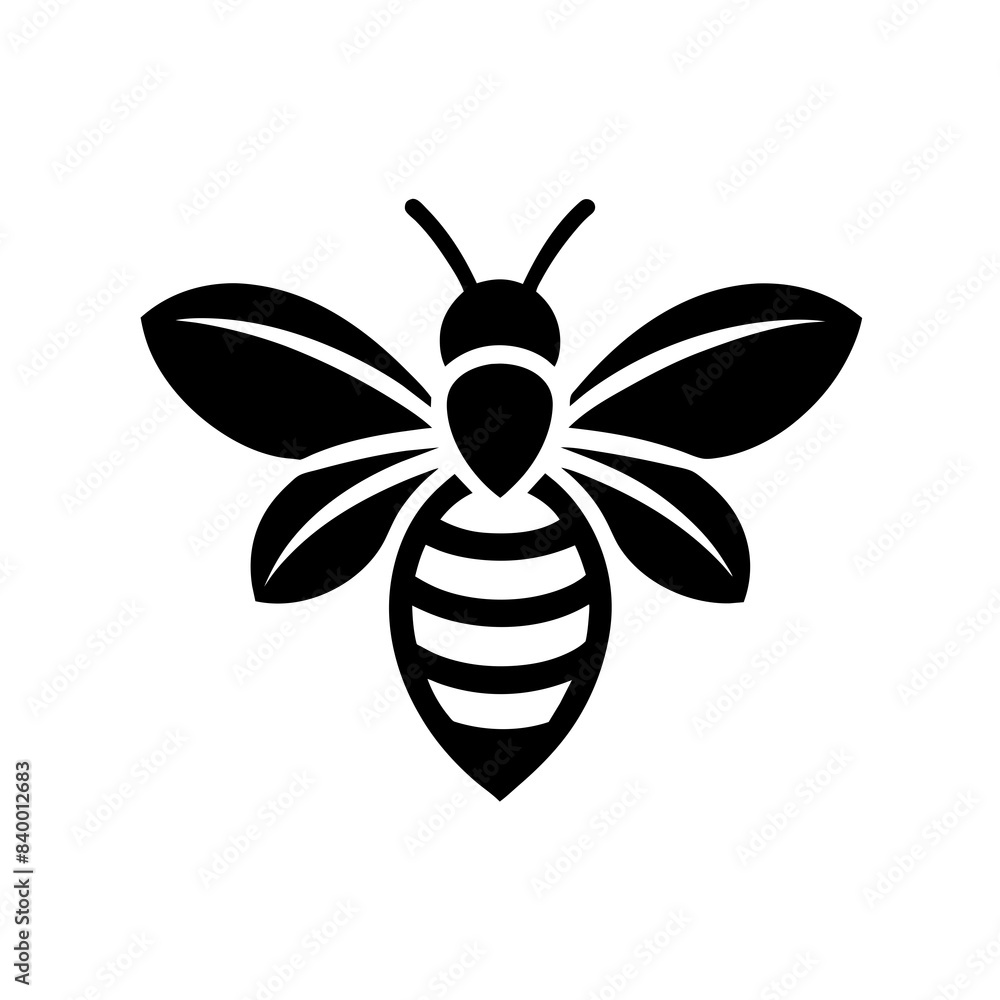 Honey bee logo design template with vector illustration. Flying honey ...