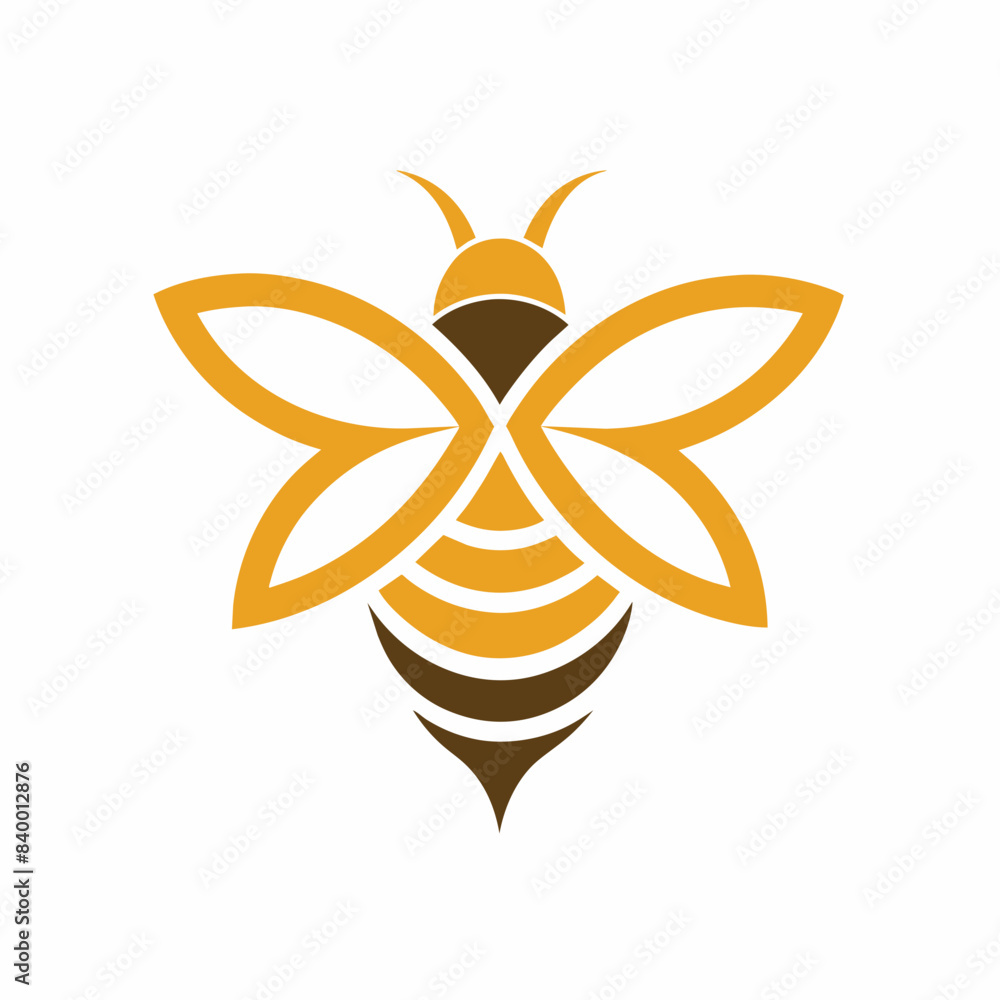 Honey bee logo design template with vector illustration. Flying honey ...