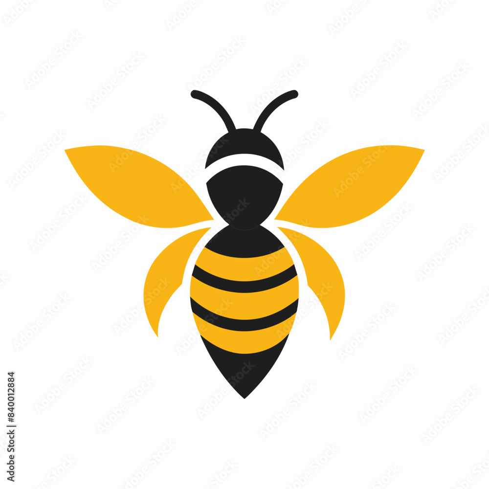 Honey bee logo design template with vector illustration. Flying honey ...