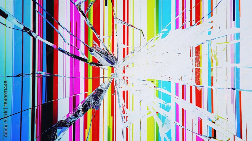 crack broken monitor or TV television screen texture, background for ...