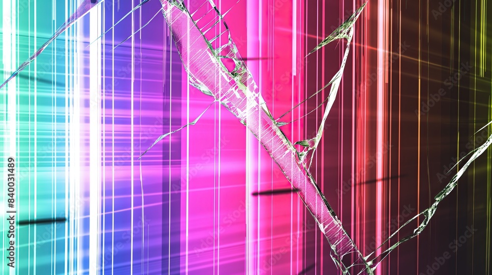 crack broken monitor or TV television screen texture, background for ...