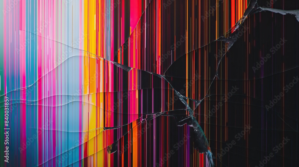 crack broken monitor or TV television screen texture, background for ...