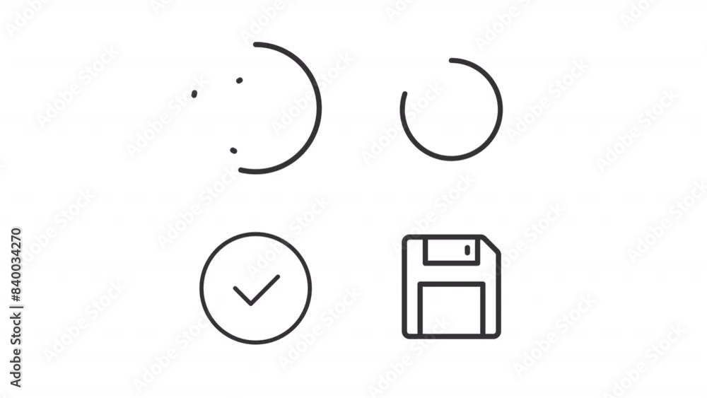 Loading circles animation set. Web loader spinner animated line icons ...