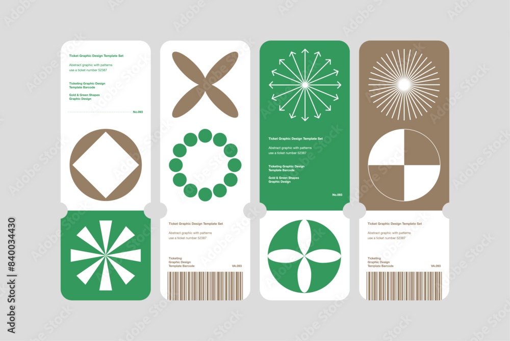Modern exhibition ticket template layout abstract geometric shapes ...