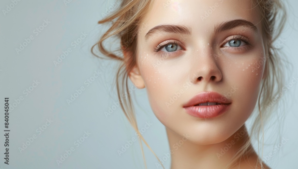 Beautiful young woman with flawless skin. Portrait of a beautiful model ...