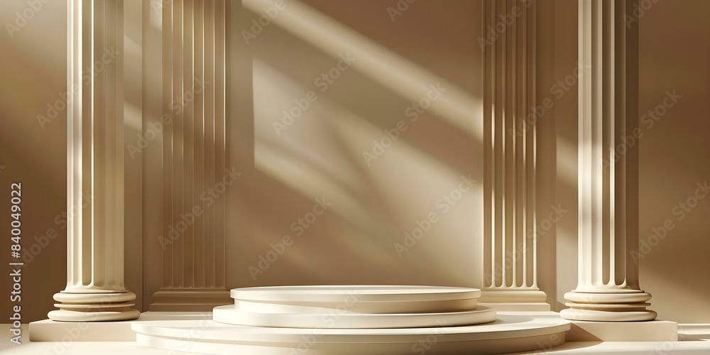 3Drendered white podium with classic Greek and Roman design for product ...