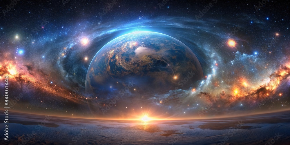 Space background with nebula and stars in 360 degree HDRI map, space ...