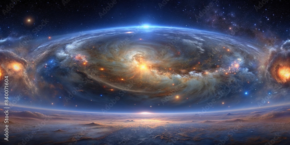Space background with nebula and stars in 360 degree HDRI map, space ...