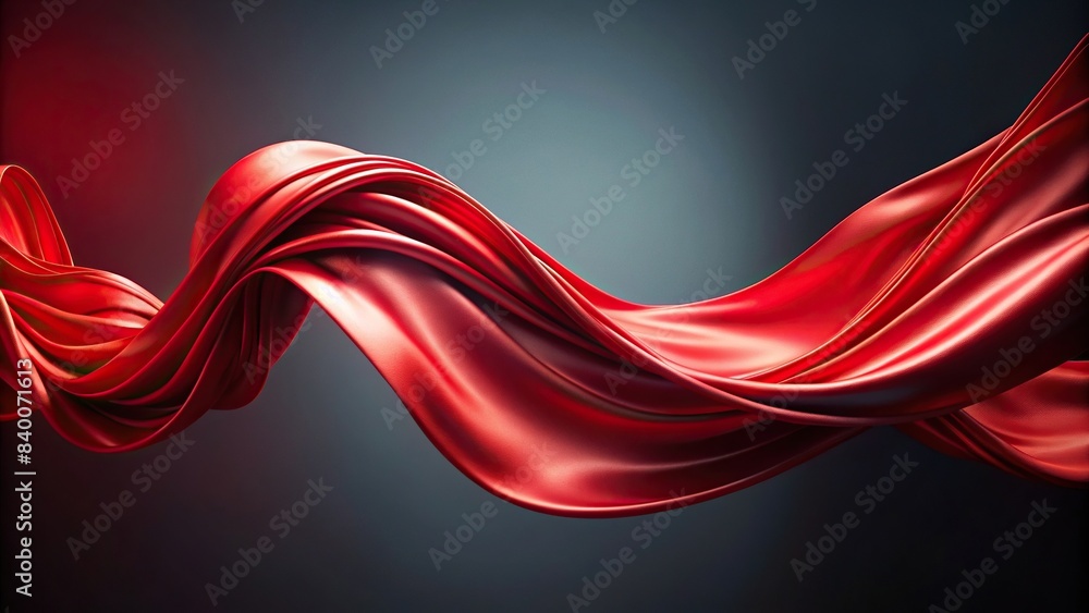 Abstract luxury render of red cloth streamer background, abstract ...