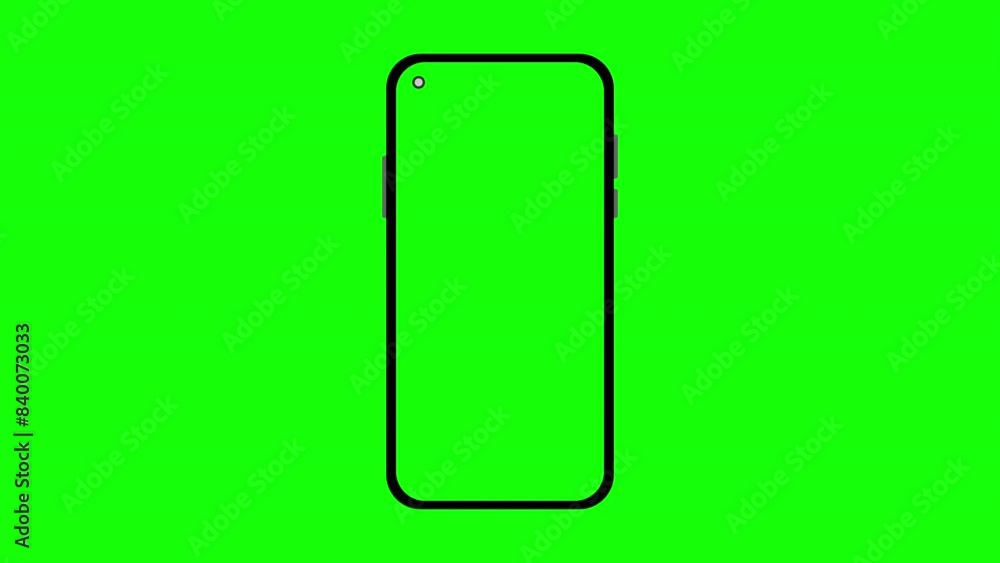 Phone Green Screen Animation On Green Background. Mobile Phone Mockup ...