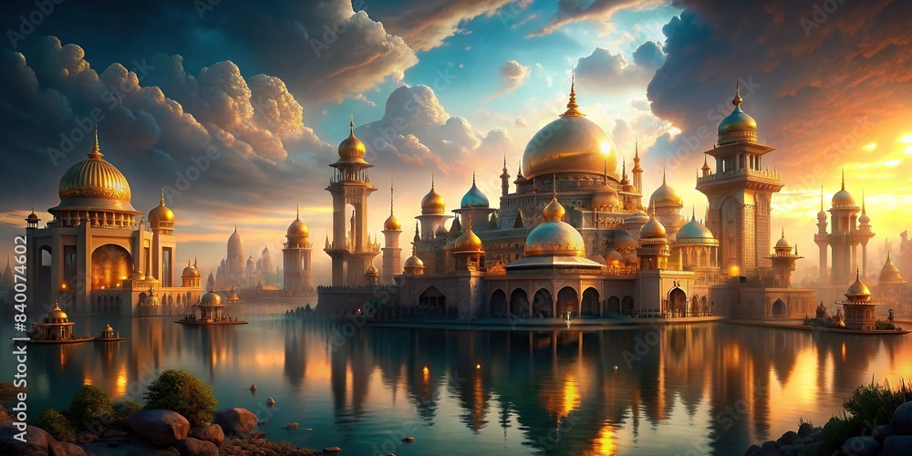 A breathtaking image of the majestic submerged kingdom of Atlantis with ...