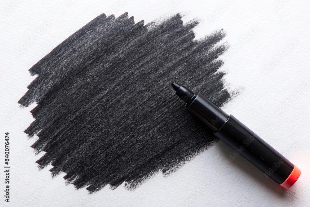 Black marker paint textures stroke isolated on background, black ...