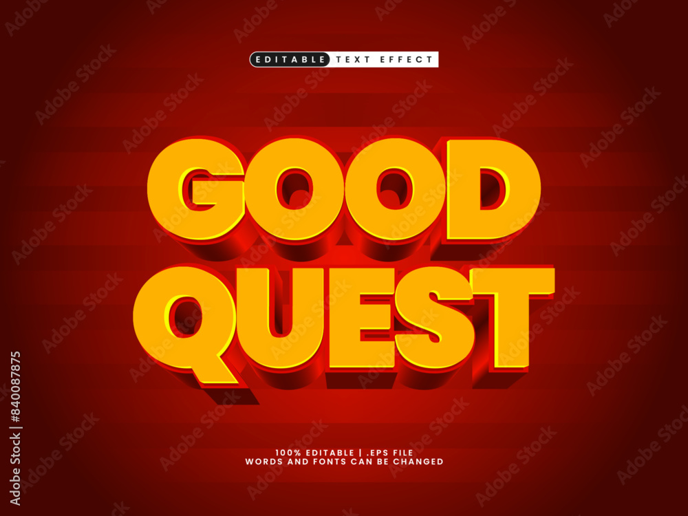 good quest editable text effect in simple and modern text style Stock ...
