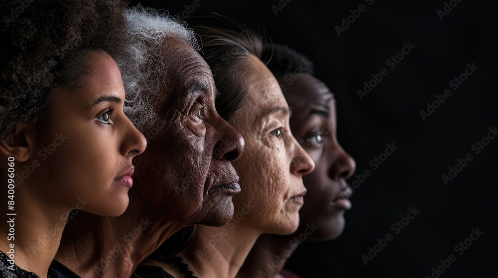The human face, made from different portraits of different people of ...