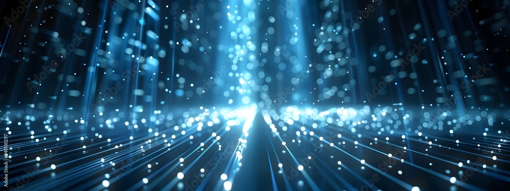 Mesmerizing Digital Light Beams Tunnel of Glowing Cosmic Luminescent ...