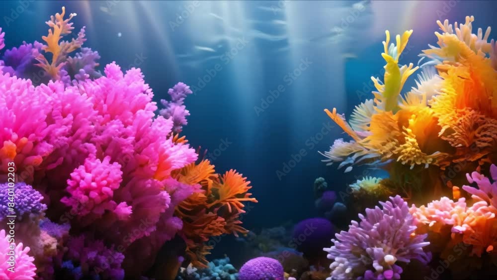 Vivid depiction oceans depths vibrant marine life colorful corals ...