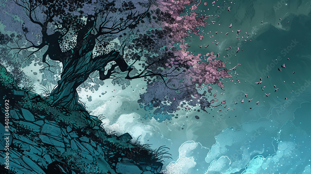 comic-style tree, cartoon tree, tree illustration, comic tree ... comic-style tree, cartoon tree, tree illustration, comic tree ...