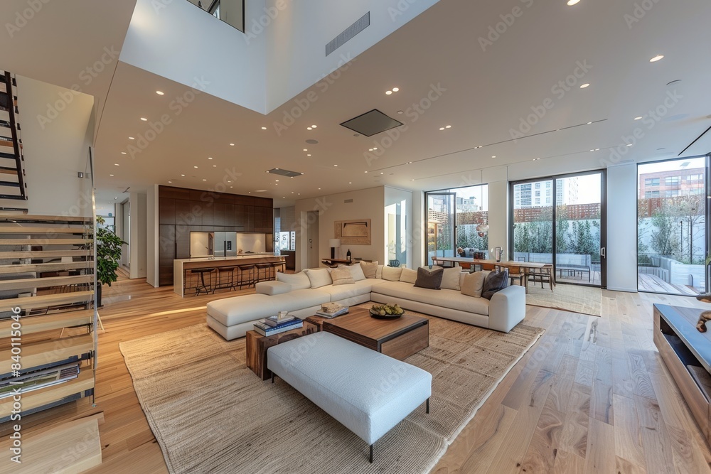 Spacious Open Plan, Large open-plan area with minimal furniture and ...