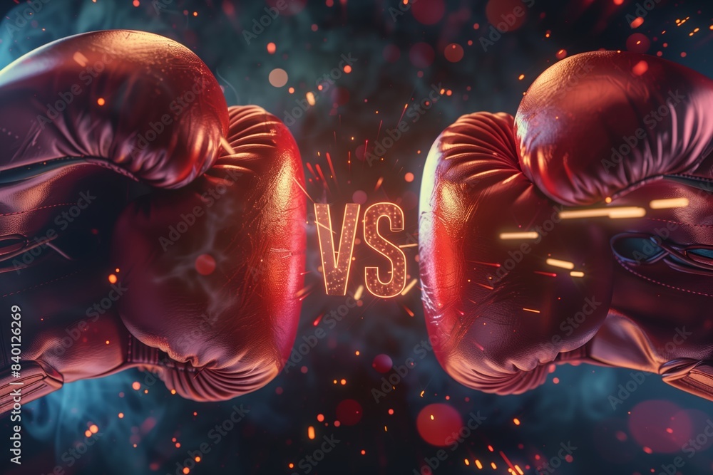 Versus Boxing Gloves Poster - AI-generated Visual Stock Photo | Adobe Stock