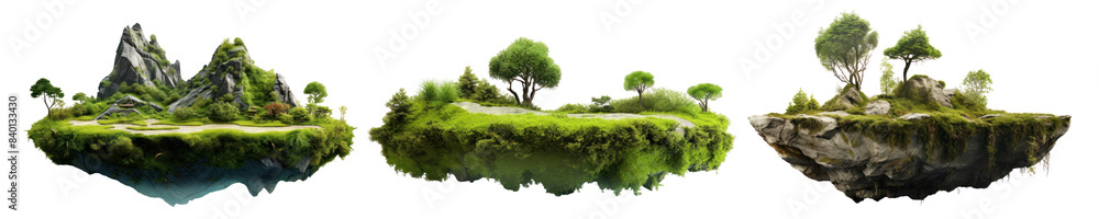 PNG Floating island cut out element set Stock Illustration | Adobe Stock