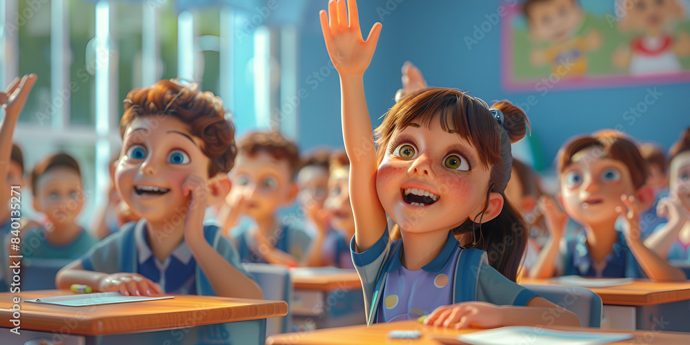 Ilustração do Stock: Group of young children cartoon character in a ...