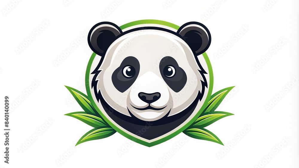 Lovely Panda in logo style for stock photo, panda, adorable, cute ...
