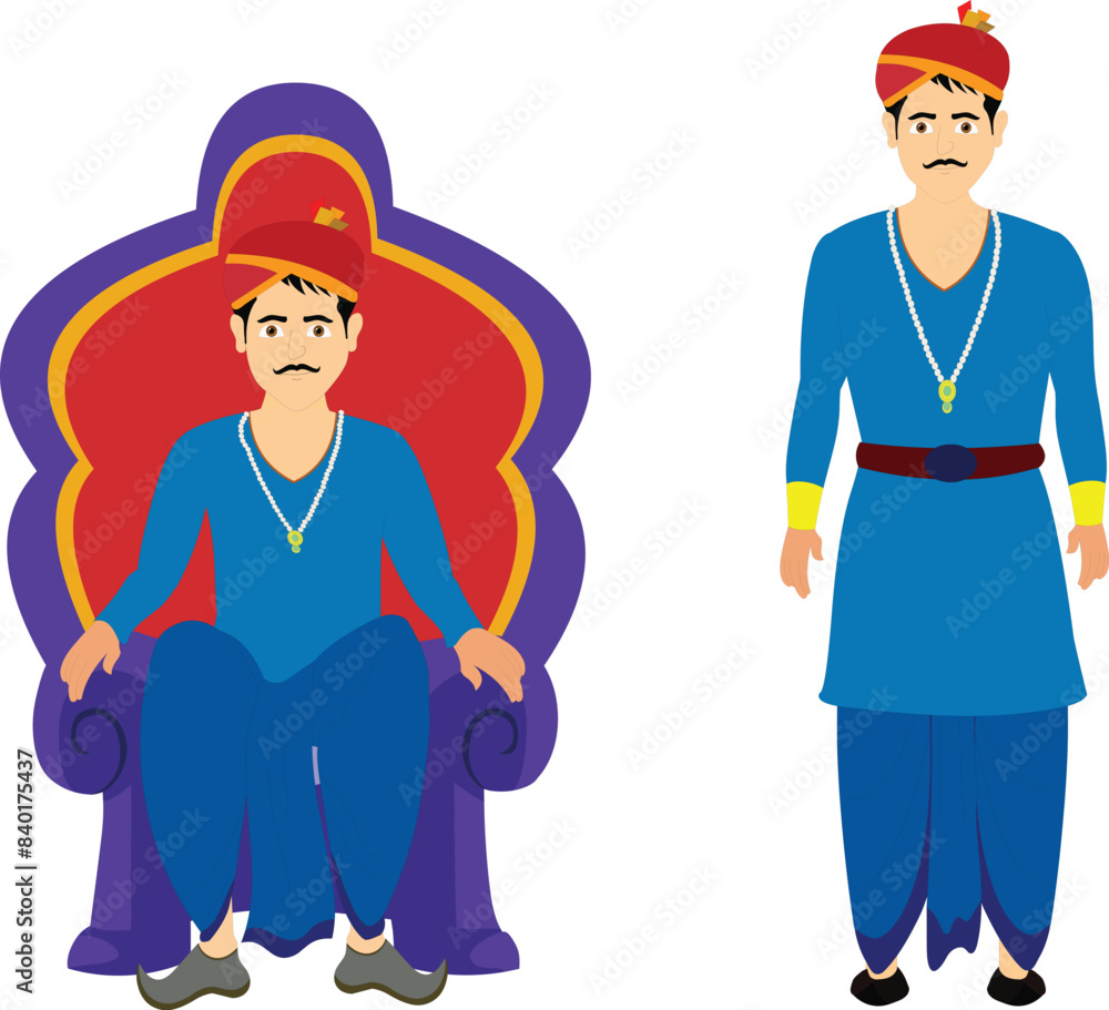 Indian prince character model sheet for 2d cartoon. King 2d cartoon ...