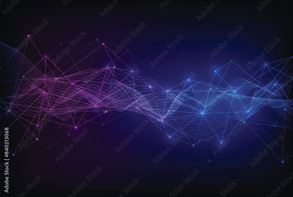 Wave lines flowing dynamic. Artificial intelligence deep learning ...