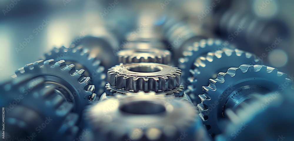 Gears different sizes meshing together, alignment engineering ...