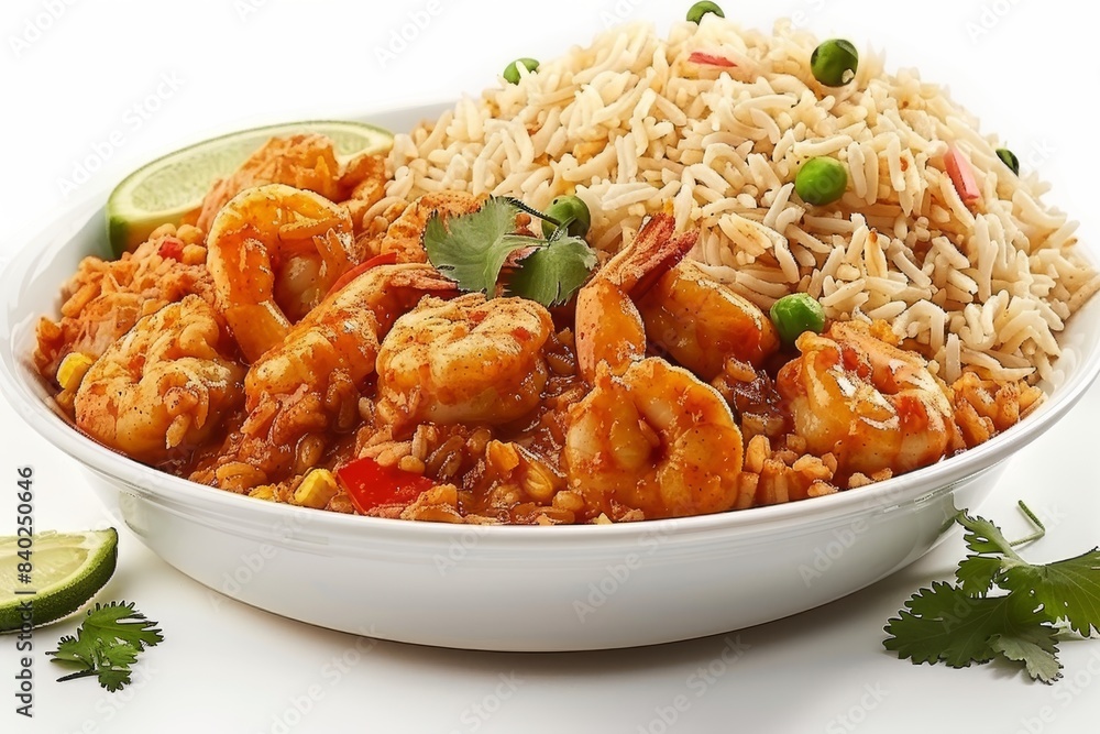 Flavorful biryani rice with rich spices and tender meat, highlighting ...