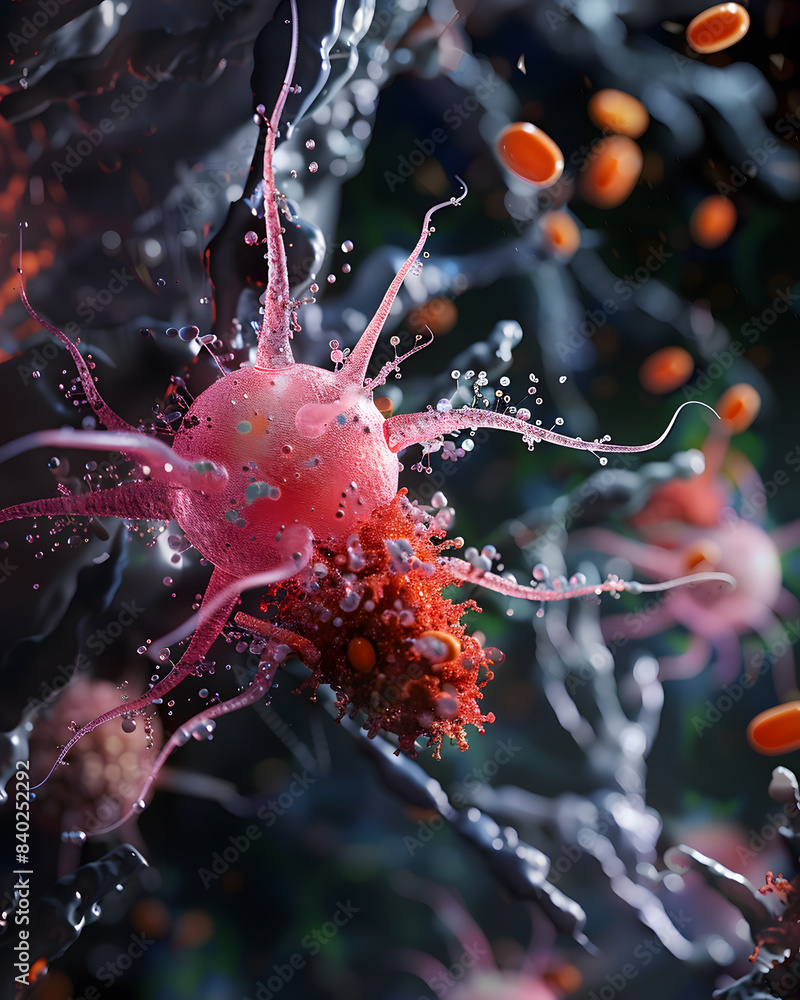 Show the intricate structure of a dendritic cell, presenting antigens ...