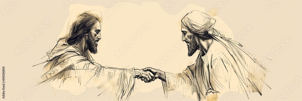 Biblical Illustration of Jesus' Promise of His Return, Ideal for Banner ...
