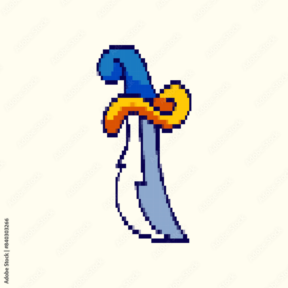 Pixel art illustration Sword. Pixelated pirate sword. Pirate sword ...