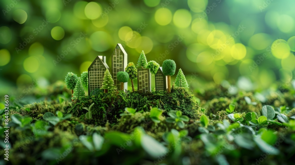 Eco friendly, green company culture concept. Carbon neutral and net ...